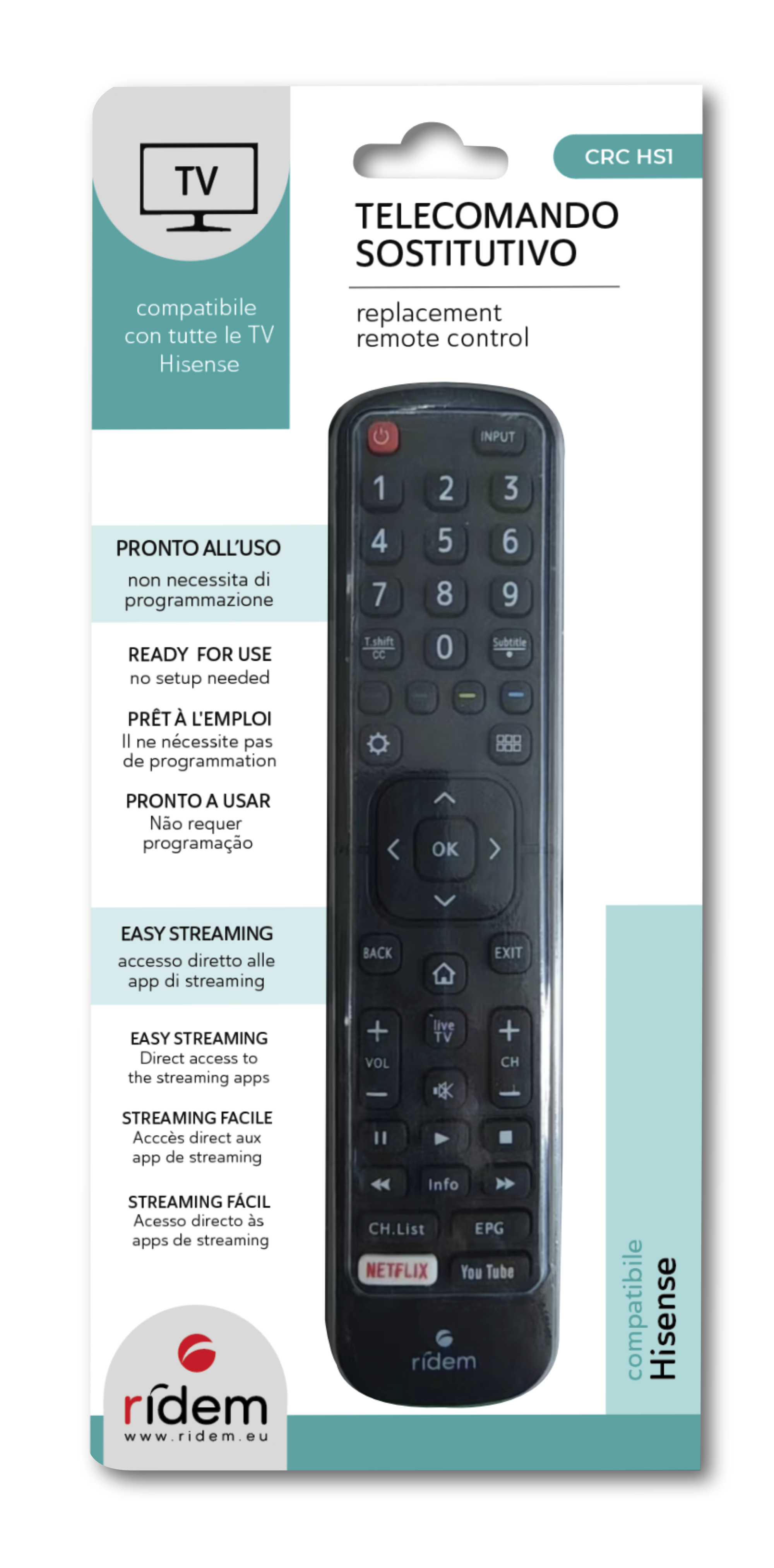 KARMA ITALIANA Srl TV remote controllers - CRC HS1 Replacement TV ...
