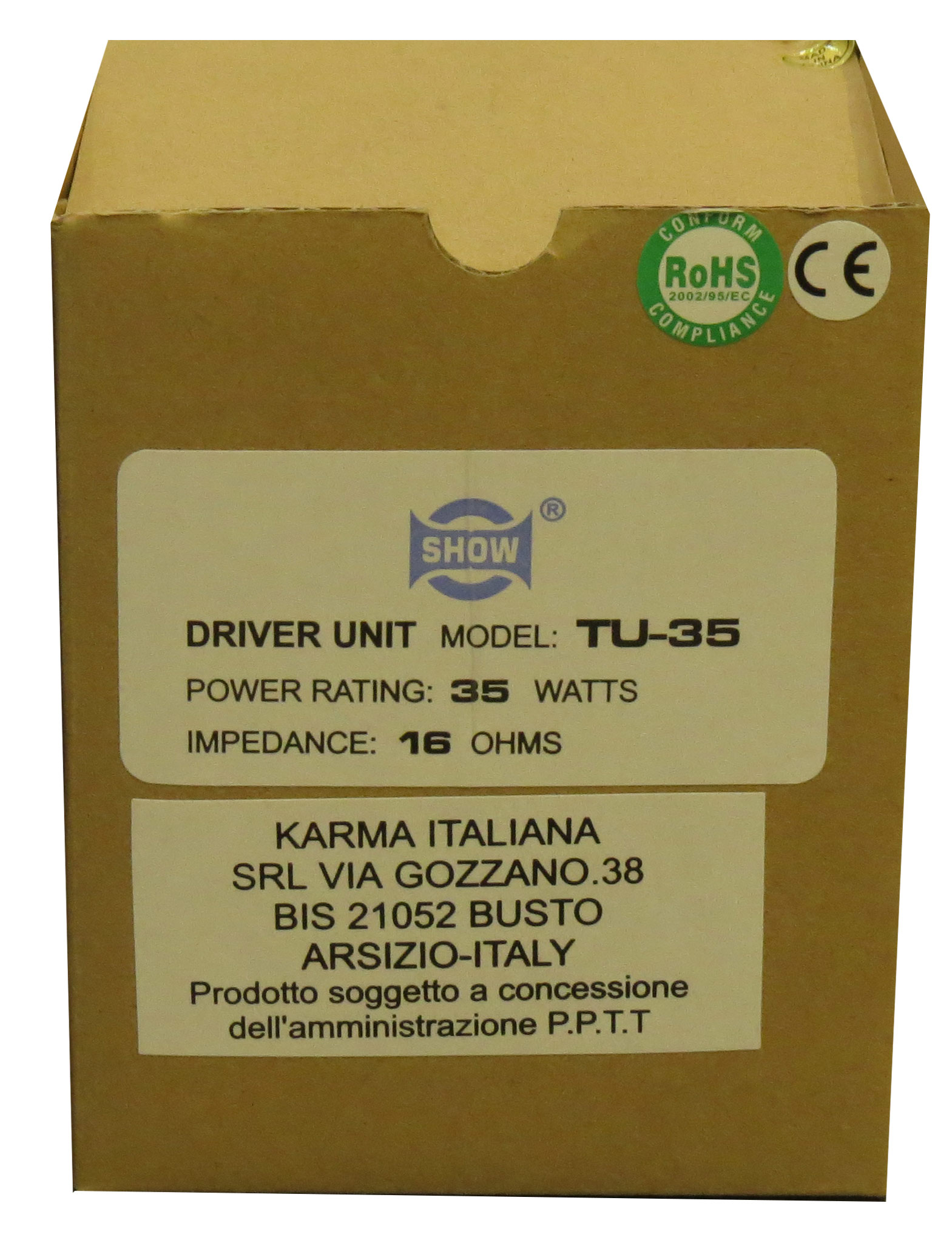 KARMA ITALIANA Srl PA accessories - TU 35 DRIVER UNIT